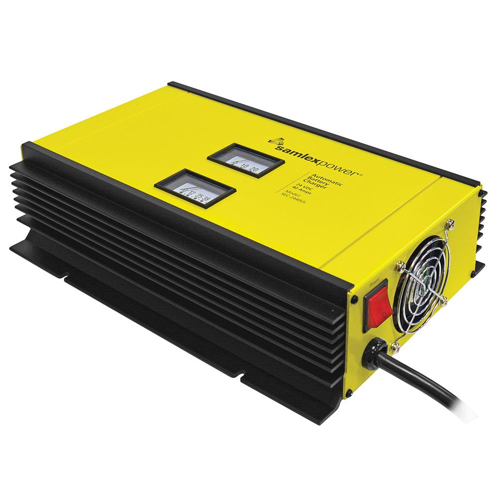 Samlex 40A Battery Charger - 24V - 2-Bank - 3-Stage w/Dip Switch & Lug ...
